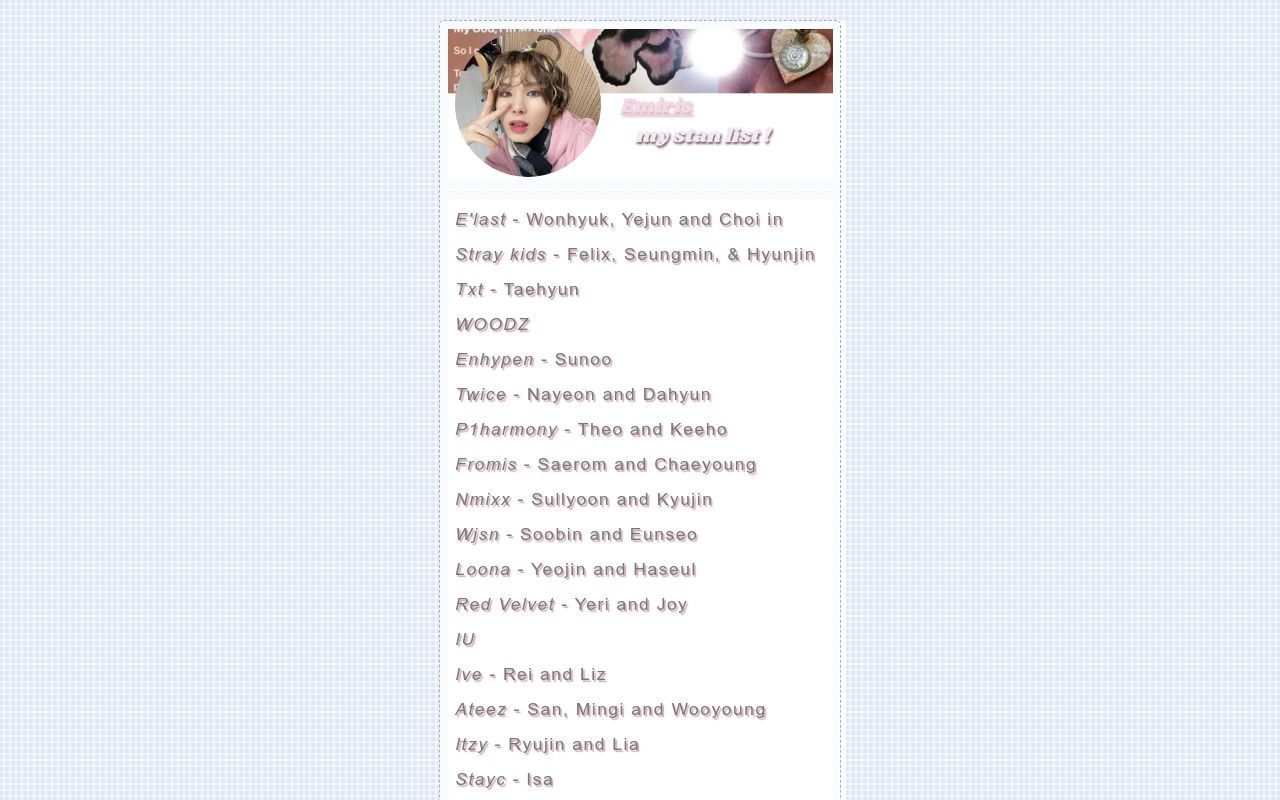 My stan list!